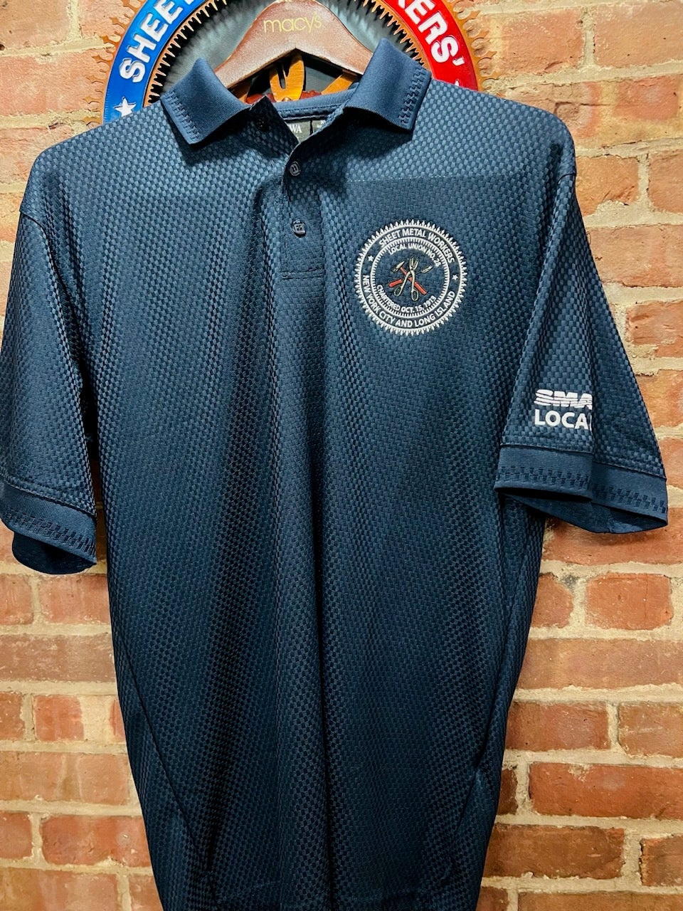 Navy Blue Embroidered Polo | Sheet Metal Workers' Local 28 Apparel